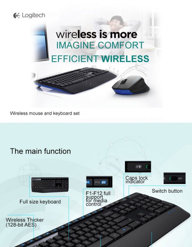 Wireless Optical Mouse - Keyboard Set Logitech | Coins Shopy