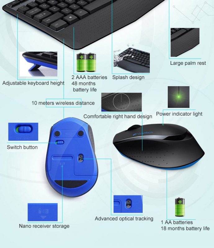 Wireless Optical Mouse - Keyboard Set Logitech | Coins Shopy