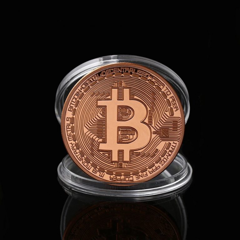 Gold Plated Bitcoin Coin Collectible BitCoin Art Collection Gold And ...