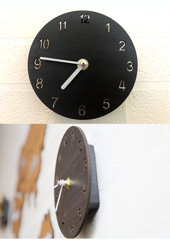 Creative 3D Wooden Wall Clock with Digital World Map | Coins Shopy