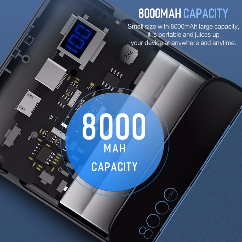 ROCK QI Wireless Charger Power Bank 8000mah with Digital Display ...
