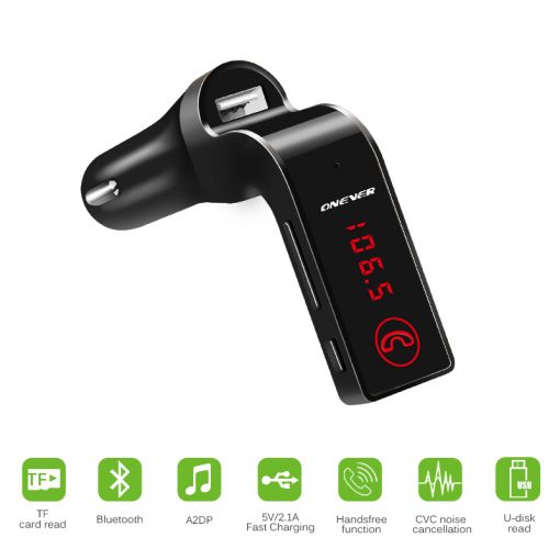 4-in-1 Hands Free Wireless Bluetooth FM Transmitter G7 + AUX Modulator ...
