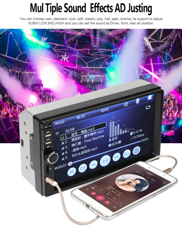 7018B Car Audio 7 Inch 2 DIN Autoradio Stereo Touch Screen Auto Radio ...