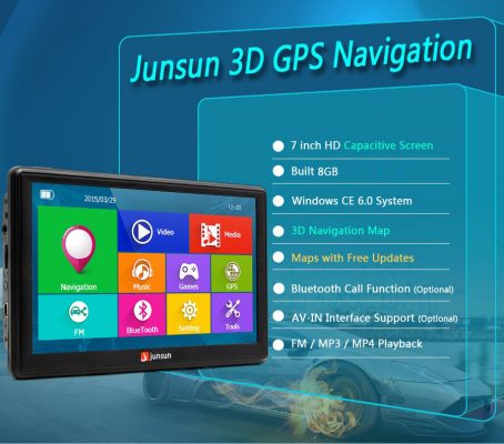 7 inch Car GPS Navigation Bluetooth 8GB with Rear view Camera FM MP3 ...