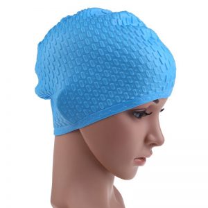 Unisex Flexible Waterproof Silicone Swimming Cap Adult Waterdrop ...