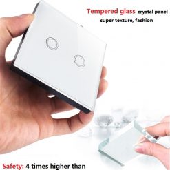 EU Standard Smart Remote Control 2 Way Crystal Glass Panel, Wall Light ...