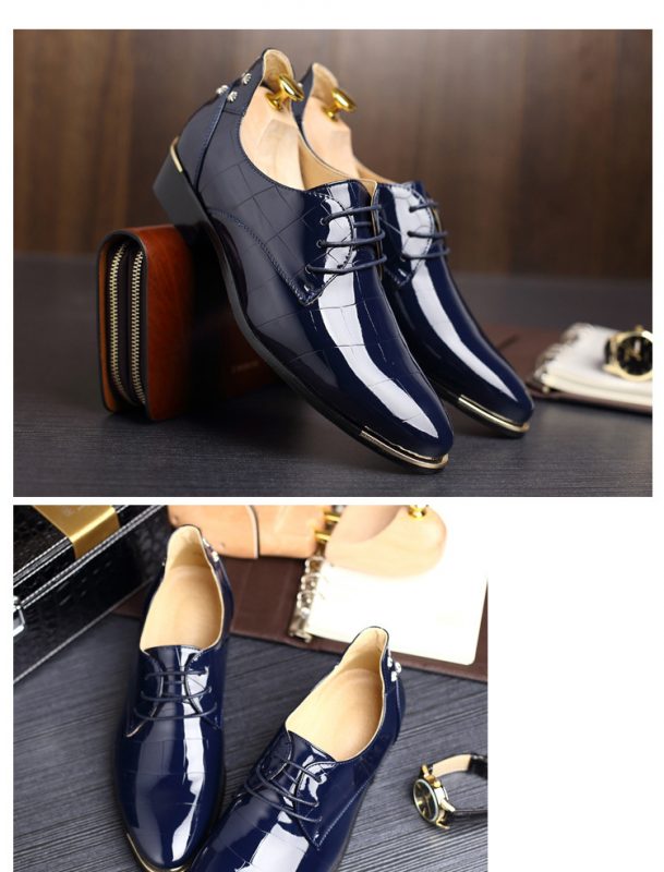 Pointed Patent Leather Oxford Shoes For Men Dress Shoes Business ...