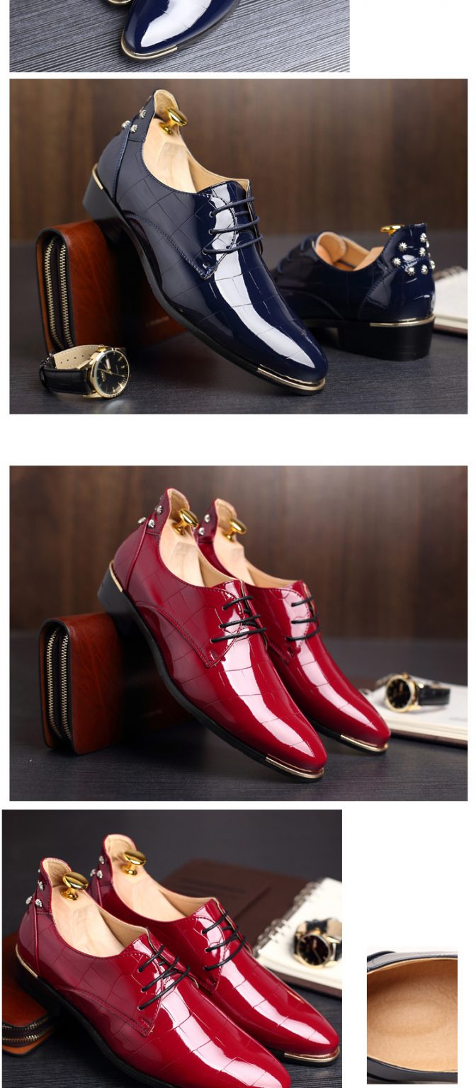 Pointed Patent Leather Oxford Shoes For Men Dress Shoes Business ...