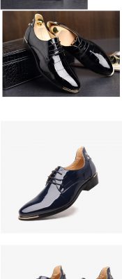 Pointed Patent Leather Oxford Shoes For Men Dress Shoes Business ...