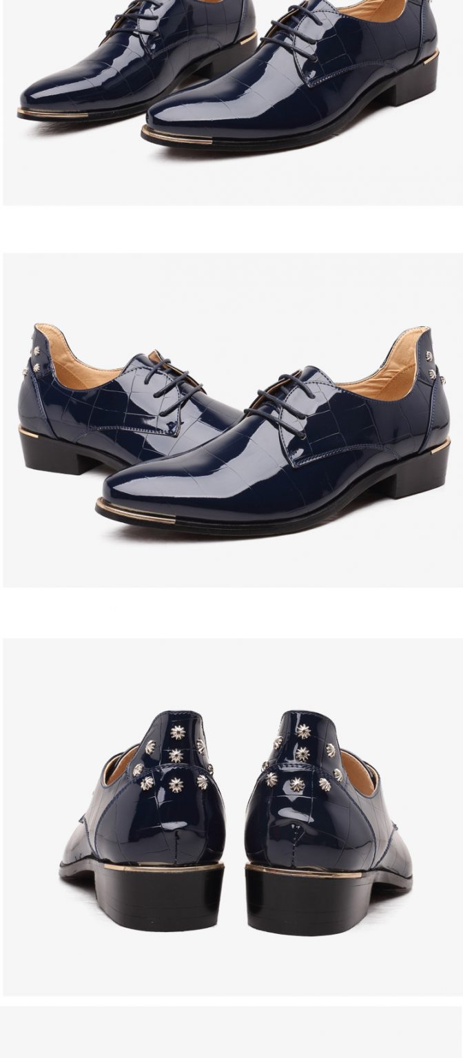 Pointed Patent Leather Oxford Shoes For Men Dress Shoes Business ...